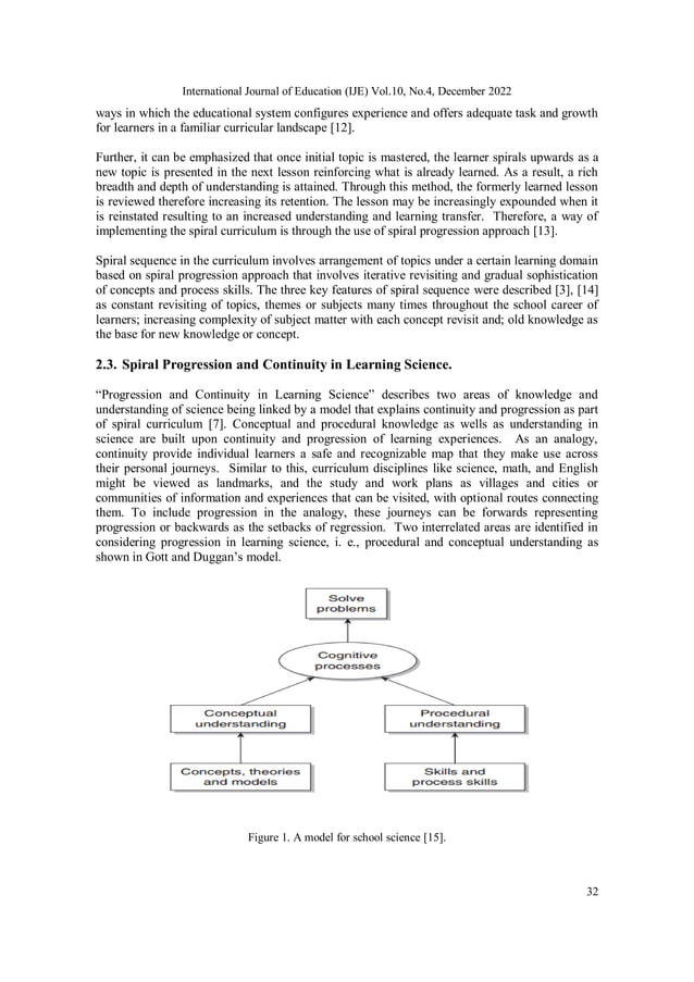 SPIRAL PROGRESSION APPROACH IN THE K TO 12 SCIENCE CURRICULUM: A LITERATURE REVIEW | PDF ...