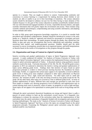 SPIRAL PROGRESSION APPROACH IN THE K TO 12 SCIENCE CURRICULUM: A LITERATURE REVIEW | PDF