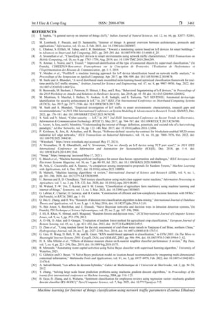 Machine learning for internet of things classification using network traffic parameters | PDF