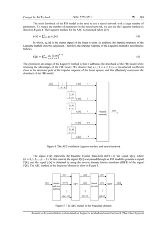 Acoustic echo cancellation system based on Laguerre method and neural network | PDF