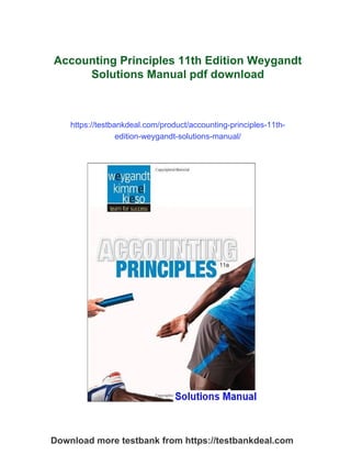 Accounting Principles 11th Edition Weygandt Solutions Manual | PDF
