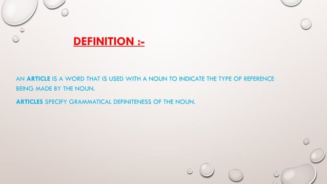 Articles a an the power point presentation | PPT