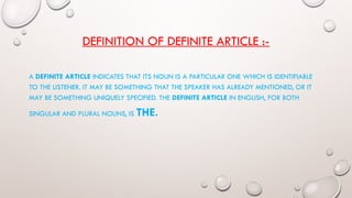 Articles a an the power point presentation | PPT
