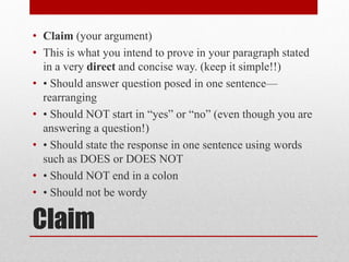 Claim Evidence Commentary | PDF