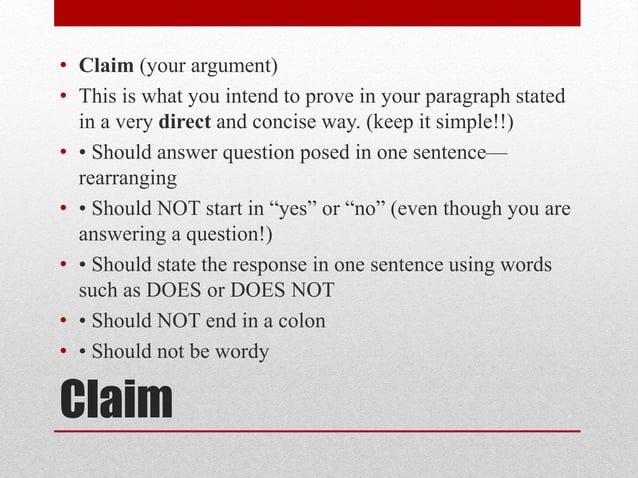Claim Evidence Commentary | PPT