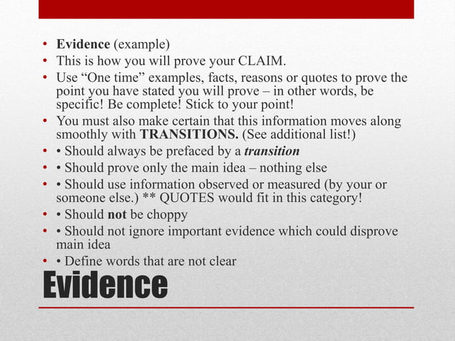 Claim Evidence Commentary | PPT