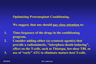Conditioning regimen for haplo transplant | PPTX