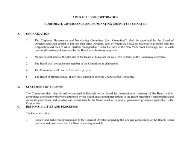 hess Corporate and Nominating Committee | PPT