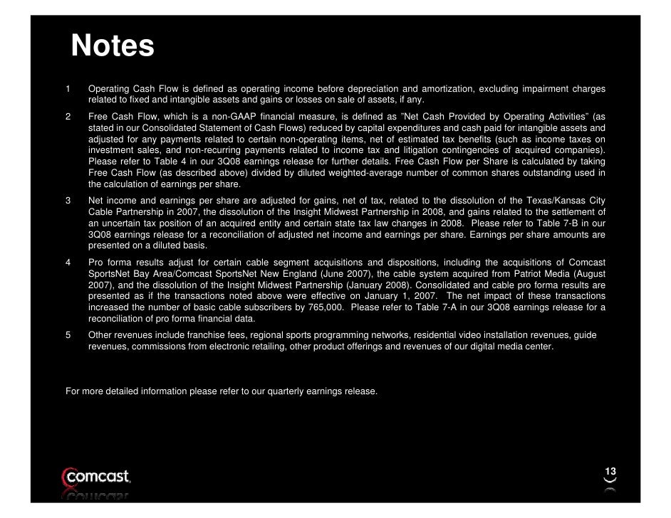 Q3 2008 Comcast Corporation Earnings Conference Call
