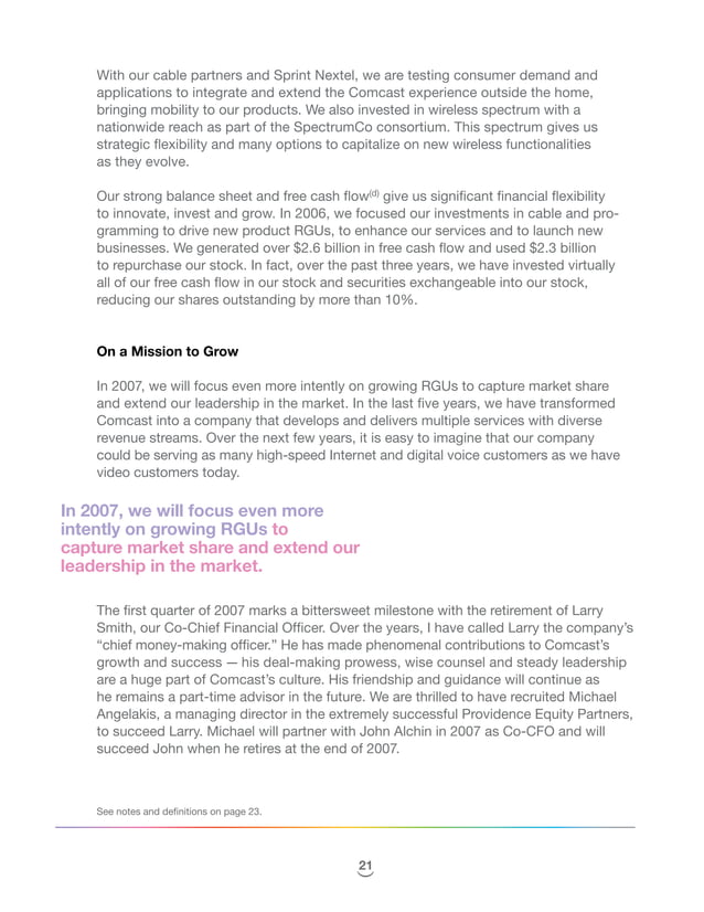 comcast Introduction and Shareholder Letter 2006 | PDF