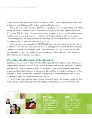comcast Introduction and Shareholder Letter 2005 | PDF