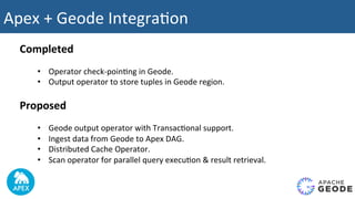 Apex & Geode: In-memory streaming, storage & analytics | PPT