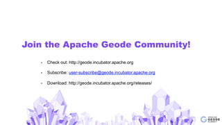 Apex & Geode: In-memory streaming, storage & analytics | PPT