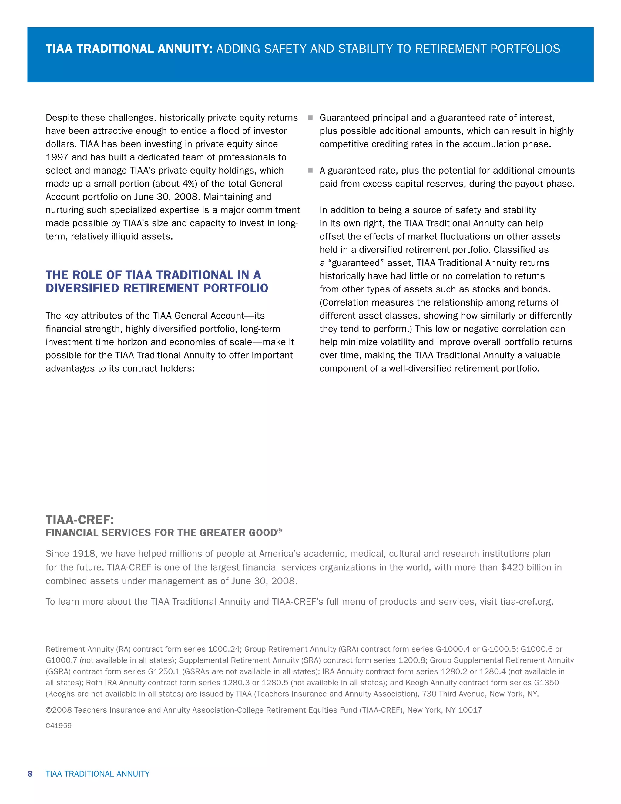 TIAA Traditional Annuity: Adding Safety and Stability to Retirement ...