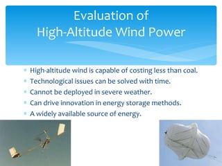 A Look at High-Altitude Wind Power Generation | PPT