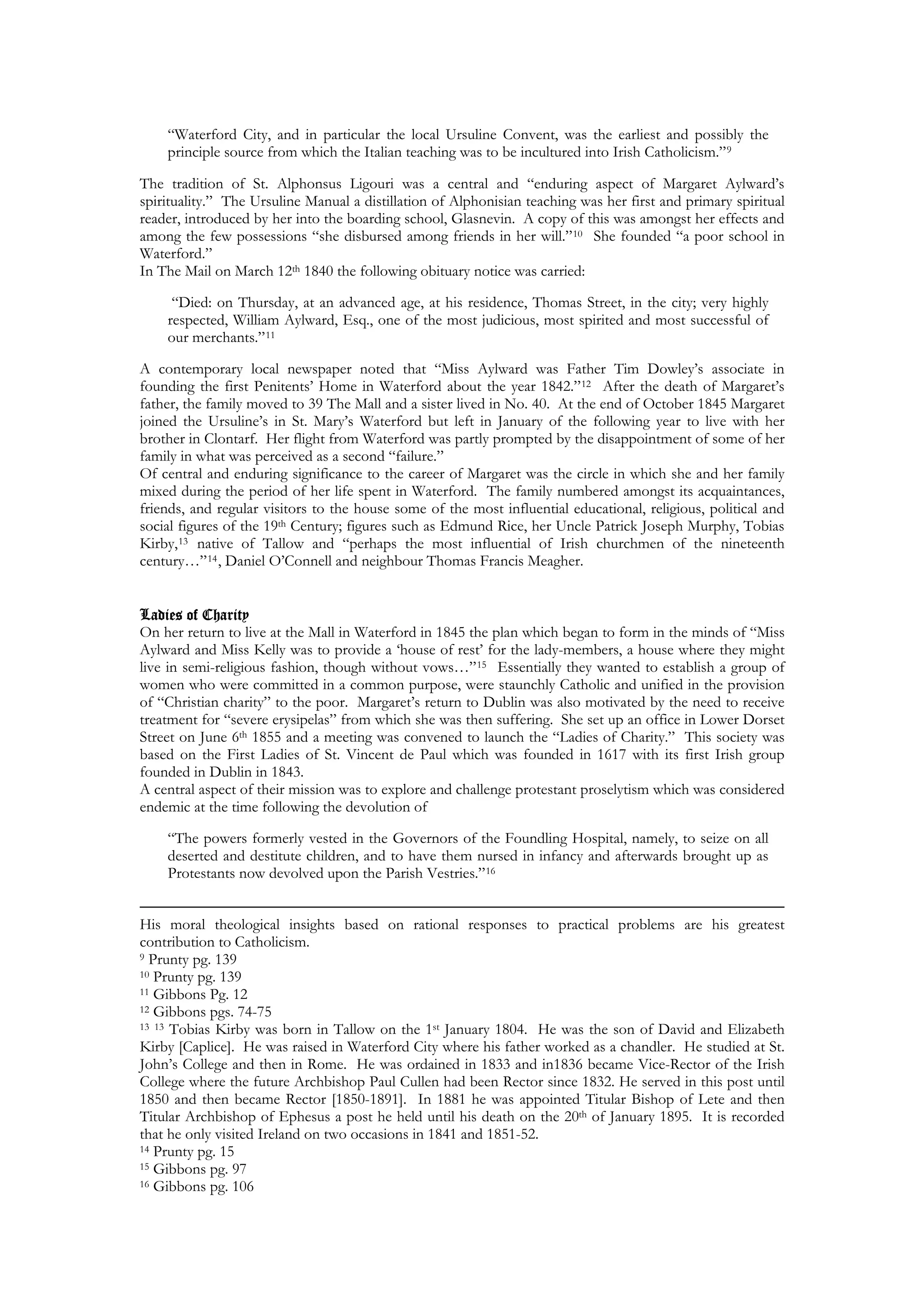 Margaret Louisa Aylward, Foundress of the Sisters of the Holy Faith | PDF