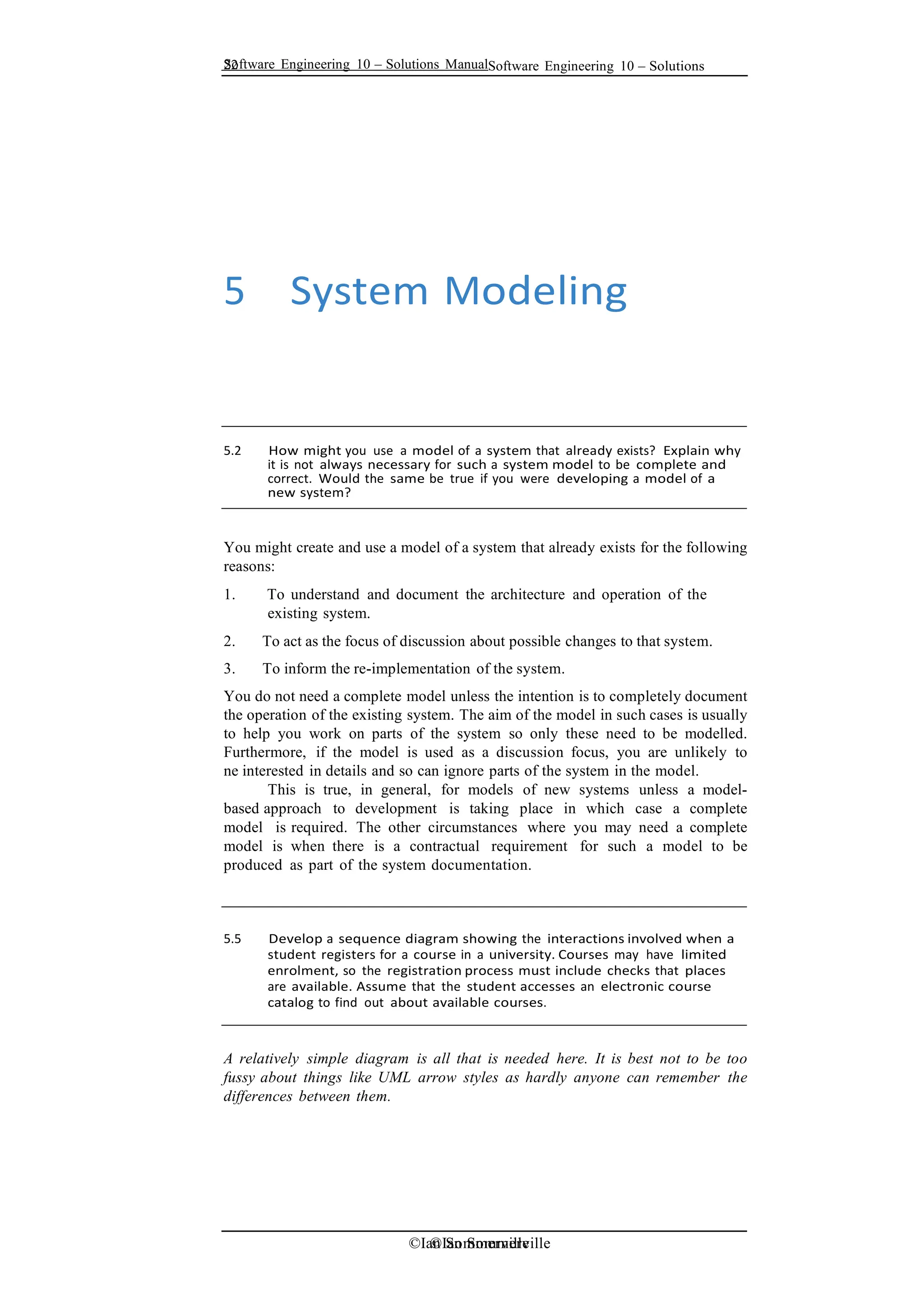 Software Engineering 10th Edition Sommerville Solutions Manual | PDF