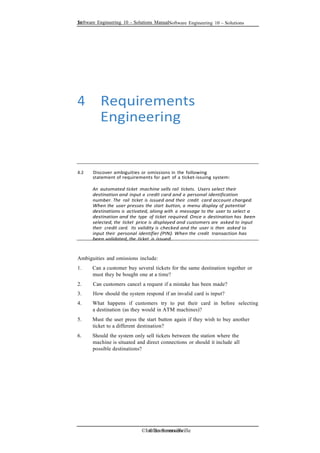 Software Engineering 10th Edition Sommerville Solutions Manual | PDF