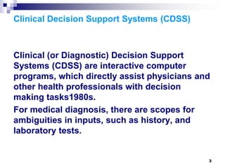 Expert Systems vs Clinical Decision Support Systems | PPT