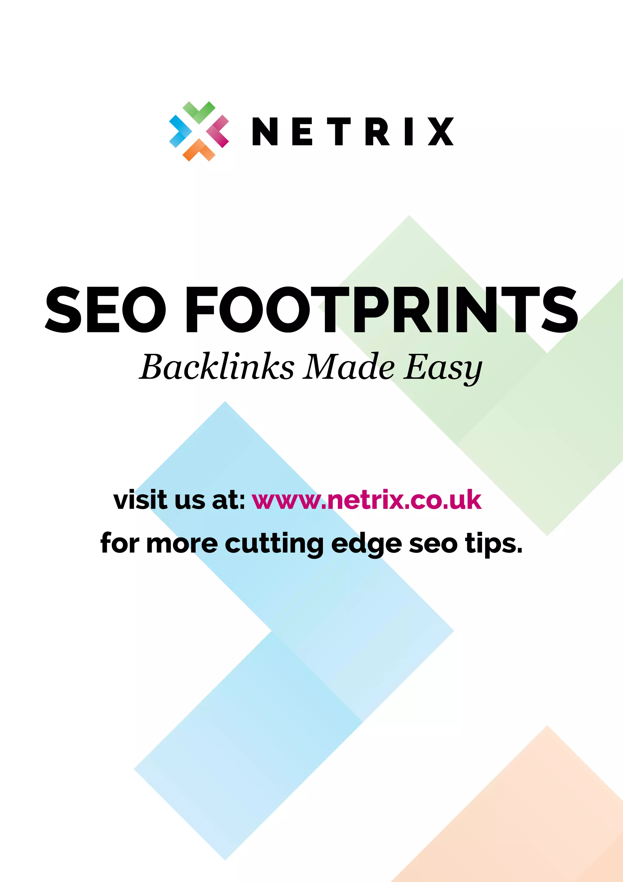 SEO Footprints by www.Netrix.co.uk - Comprehensive Guide to Website Footprints | PDF | Search ...