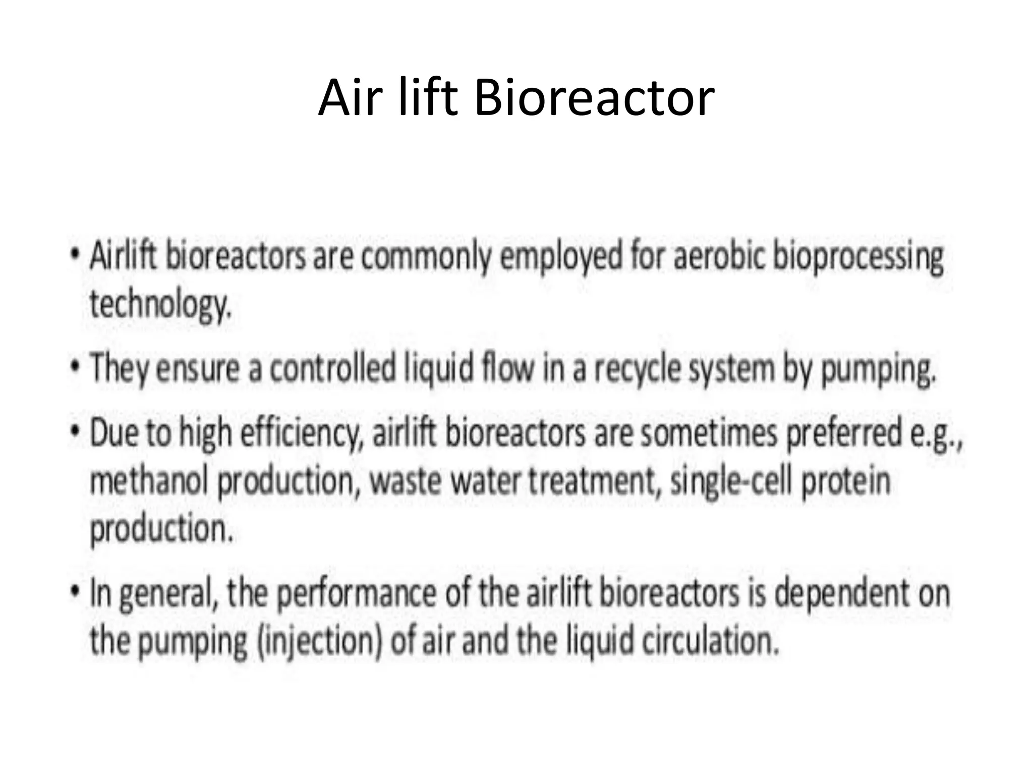 Bubble and Airlift bioreactors types and applications | PPTX