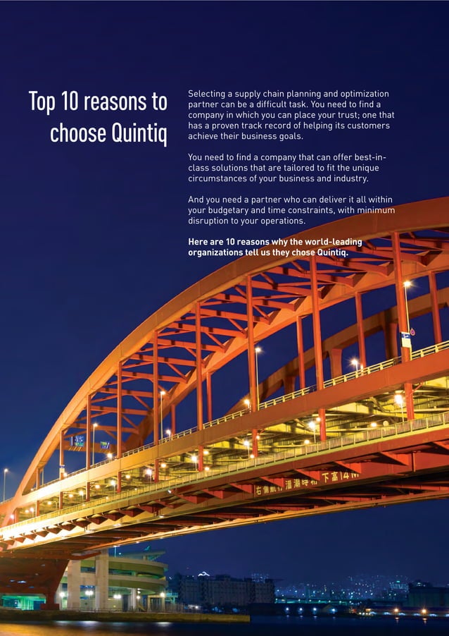 Brochure-Top-10-reasons-to-choose-Quintiq-EN | PDF | Logistics | Business