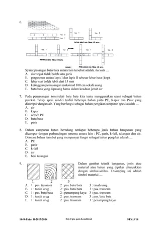 1049 stk-paket b-teknik konstruksi batu dan beton 2013-2014 | PDF