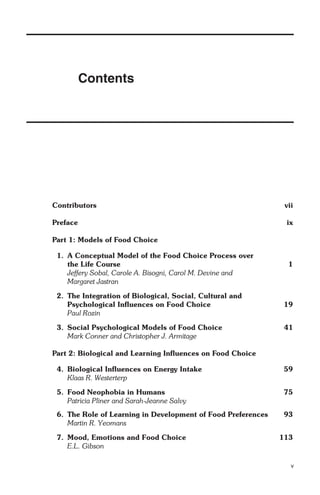 The Psychology Of Food Choice Frontiers In Nutritional Science R ...