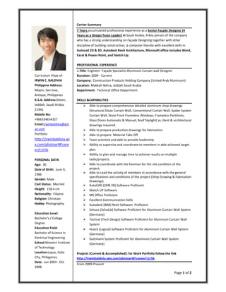 Irwin Baldivia Resume | PDF
