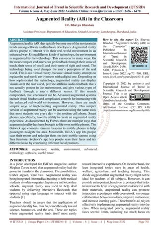 Augmented Reality AR in the Classroom | PDF