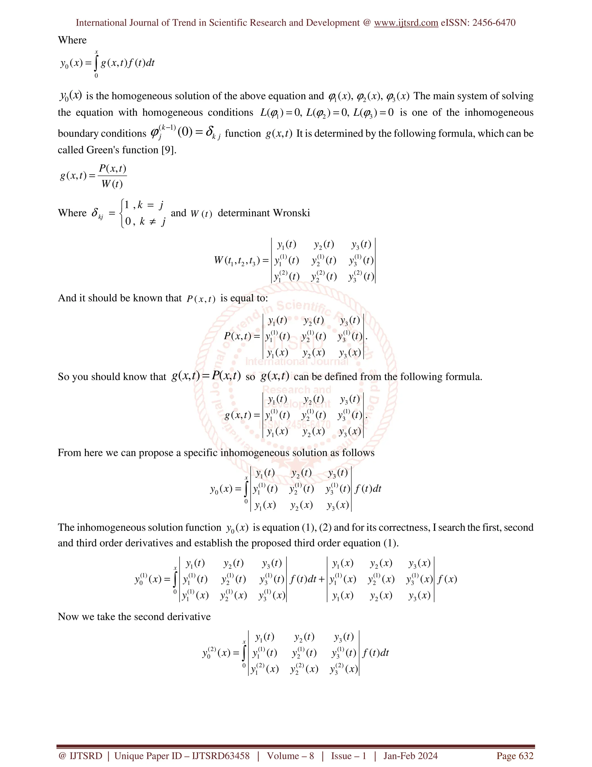 Differential Equations Third Order Inhomogeneous Linear with Boundary Conditions | PDF