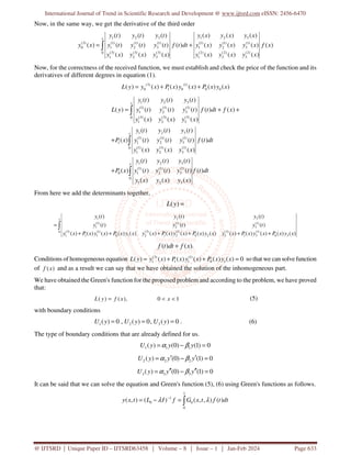 Differential Equations Third Order Inhomogeneous Linear with Boundary Conditions | PDF