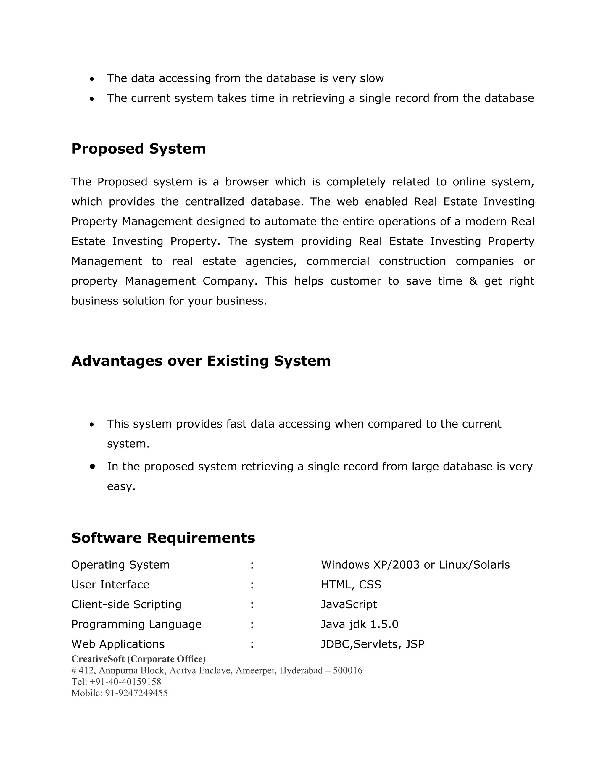 Property Management System Abstract 2017 | PDF