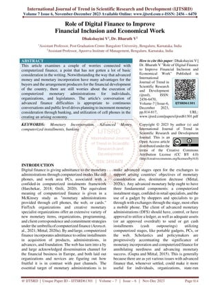 Role of Digital Finance to Improve Financial Inclusion and Economical ...