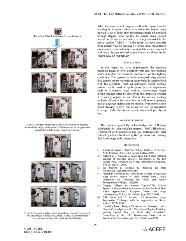 Wireless Vision based Real time Object Tracking System Using Template Matching | PDF