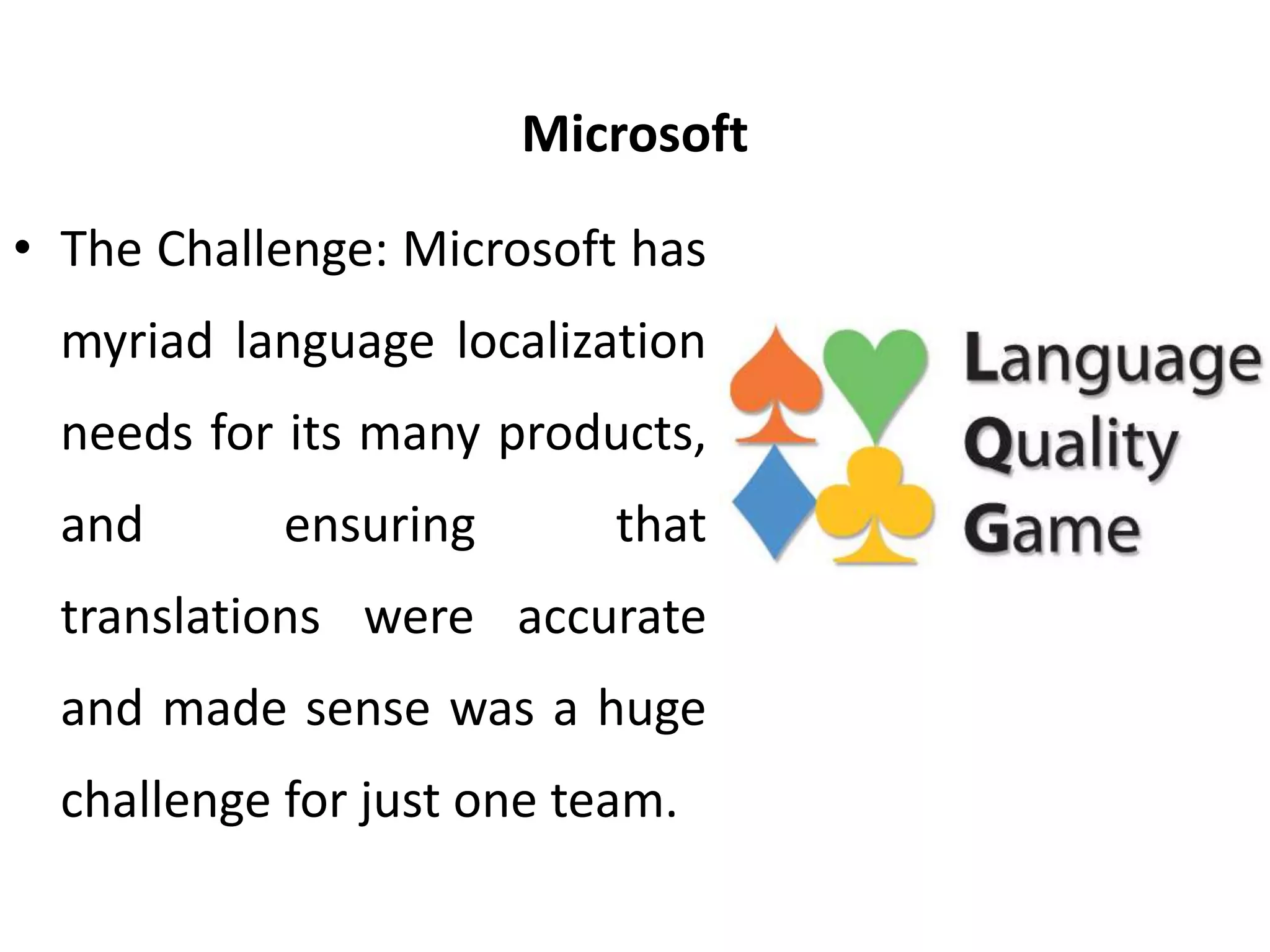 Microsoft language quality game - Gamification in employee engagement - Manu Melwin Joy | PPTX