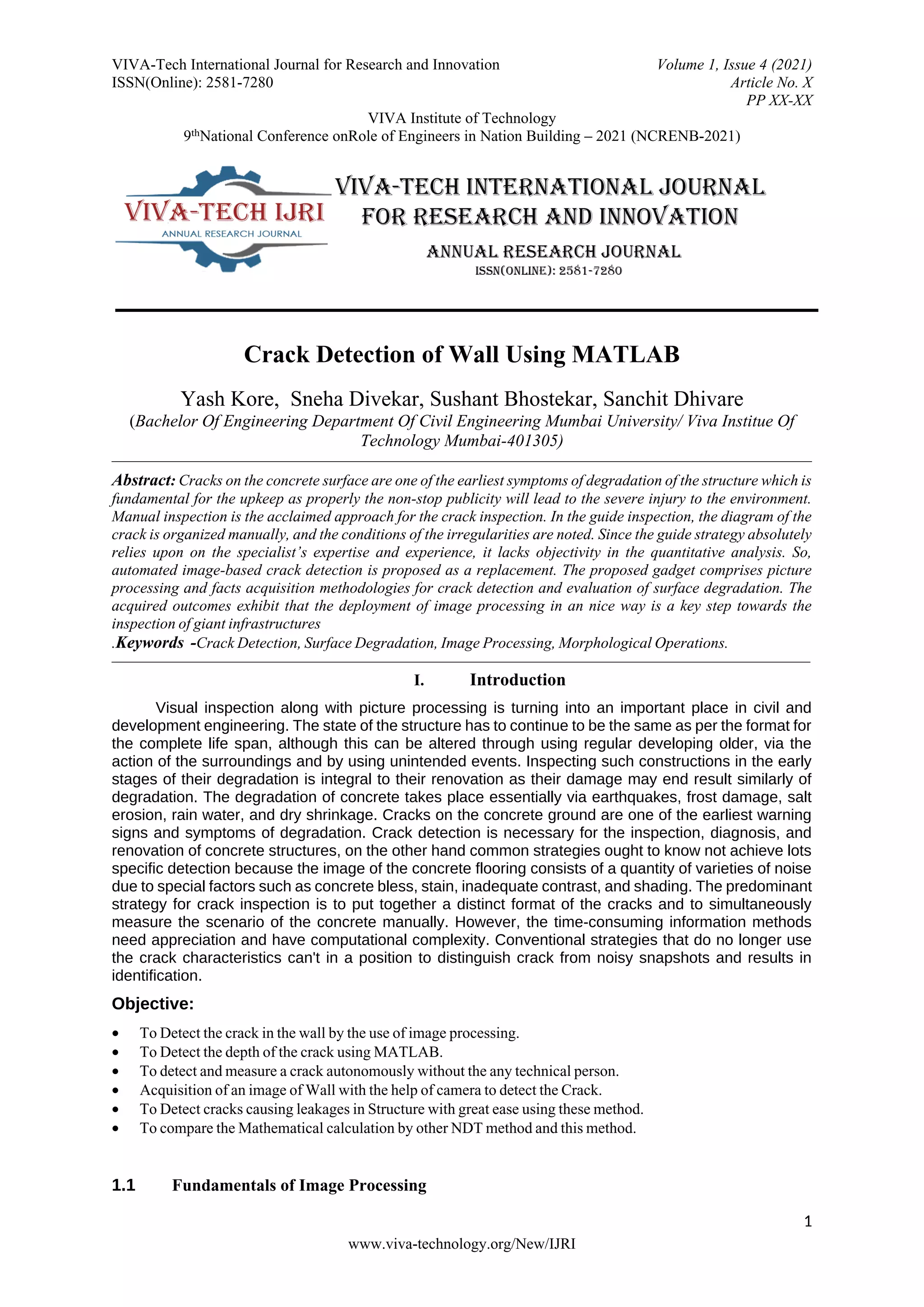 Crack Detection of Wall Using MATLAB | PDF | Photo Editing Software ...