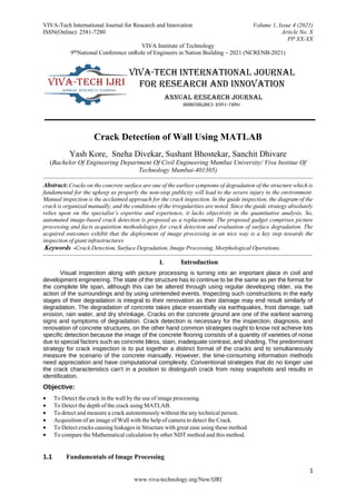 Crack Detection of Wall Using MATLAB | PDF | Photo Editing Software ...