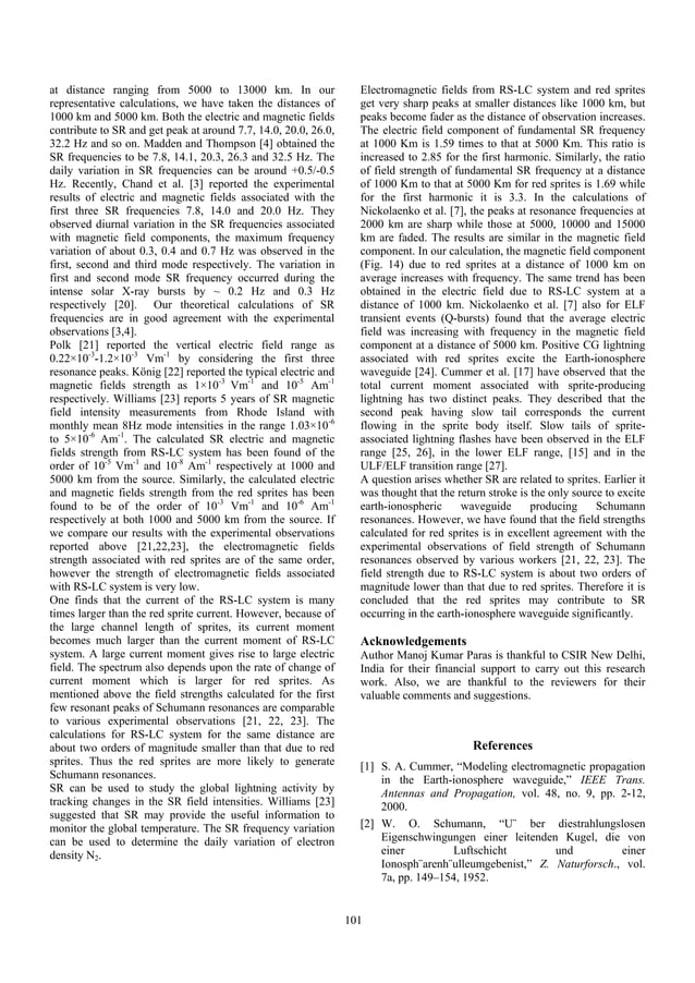 Propagation of ELF Radiation from RS-LC System and Red Sprites in Earth ...