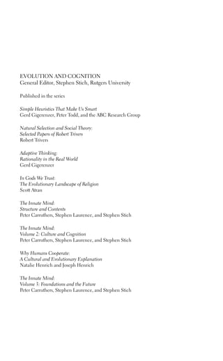 The Innate Mind Volume 3 Foundations And The Future Evolution And ...