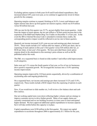 3m Transcript 2006 1st | PDF | Currencies | Economy