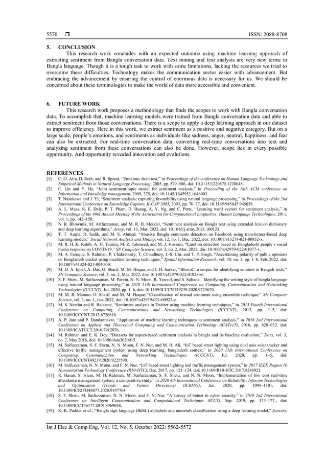 Sentiment analysis on Bangla conversation using machine learning approach | PDF