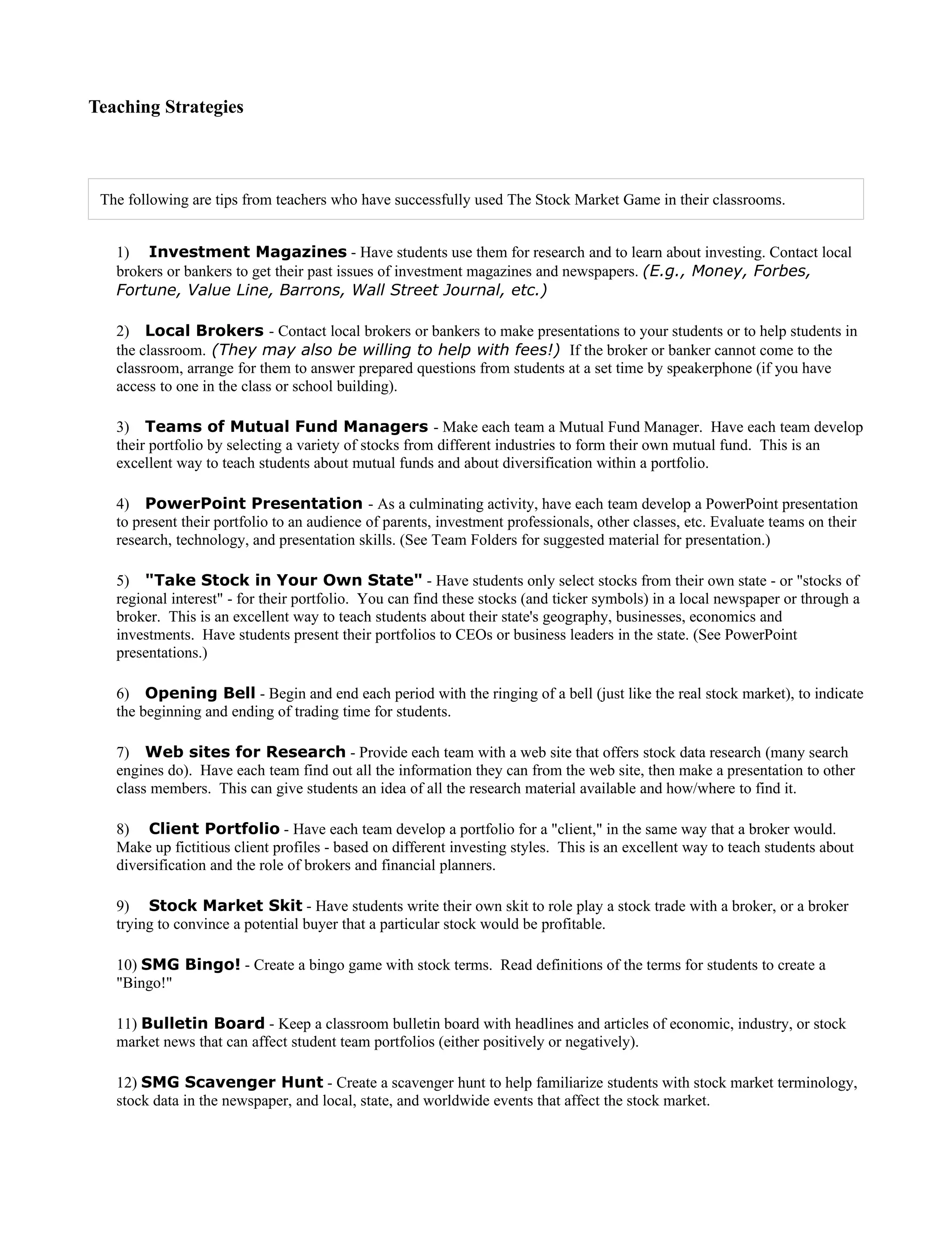Teaching Strategies | DOC