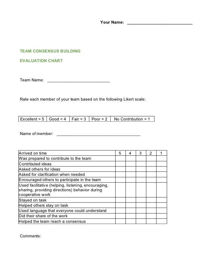 Team Consensus Building Evaluation Chart team-consensus-building-evaluation-chart