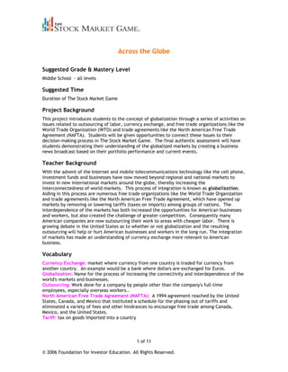 Across the Globe | PDF