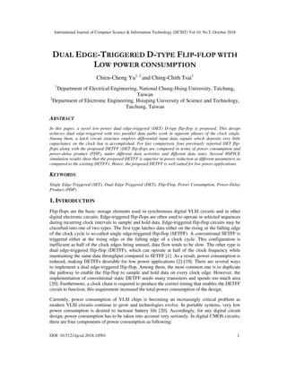 DUAL EDGE-TRIGGERED D-TYPE FLIP-FLOP WITH LOW POWER CONSUMPTION | PDF