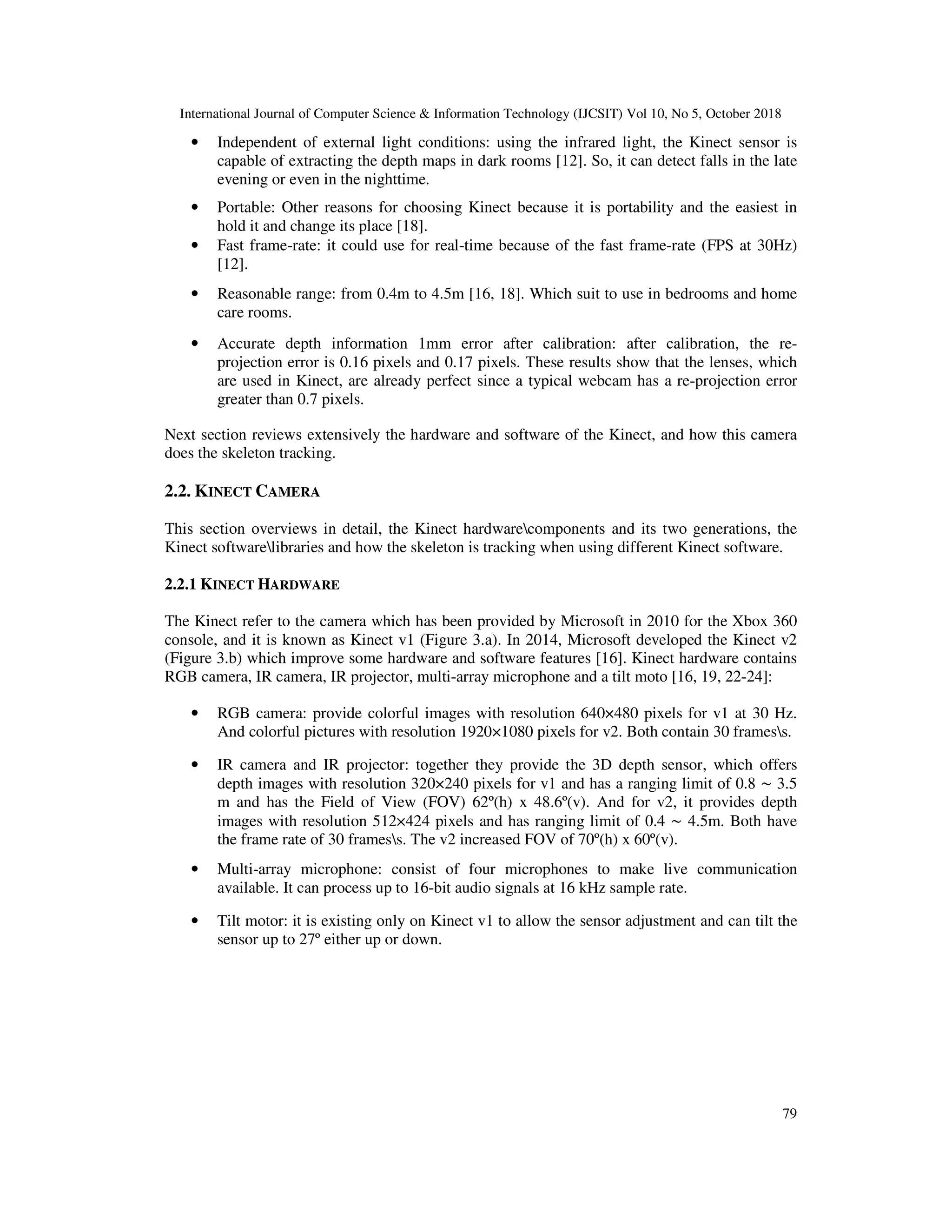 COMPUTER VISION-BASED FALL DETECTION METHODS USING THE KINECT CAMERA: A ...