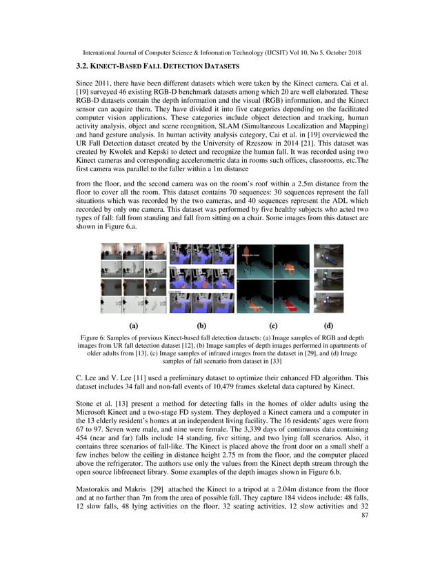 COMPUTER VISION-BASED FALL DETECTION METHODS USING THE KINECT CAMERA: A SURVEY | PDF
