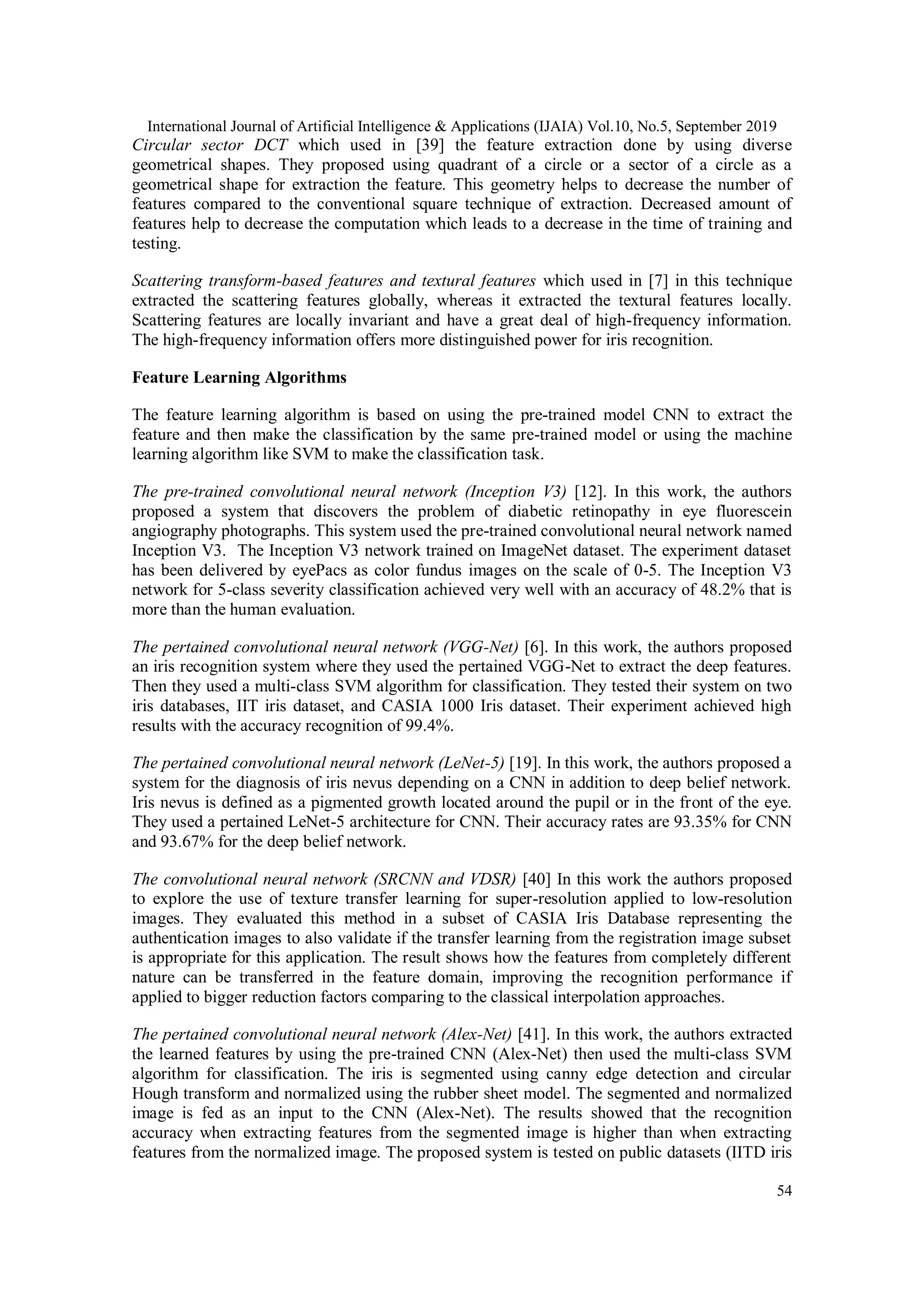 TRANSFER LEARNING WITH CONVOLUTIONAL NEURAL NETWORKS FOR IRIS RECOGNITION | PDF