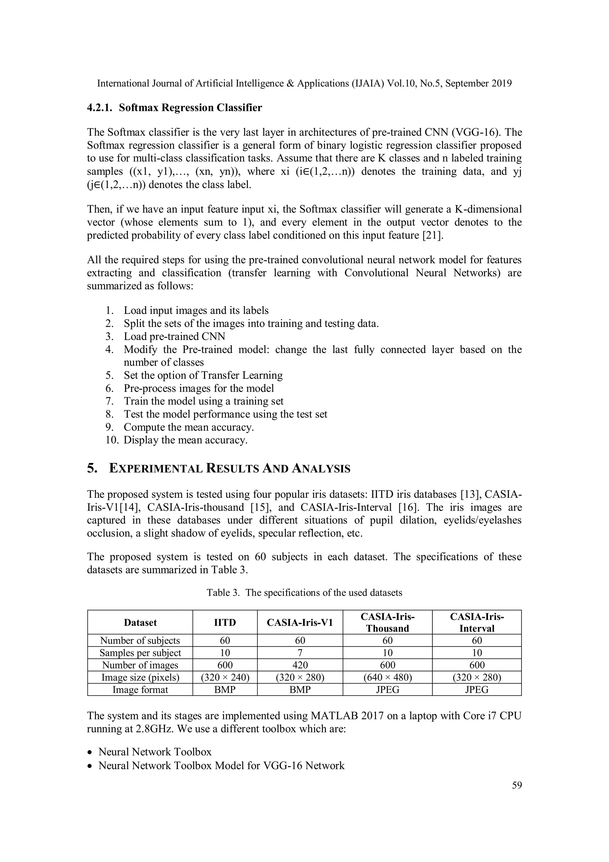 Transfer Learning with Convolutional Neural Networks for IRIS Recognition | PDF
